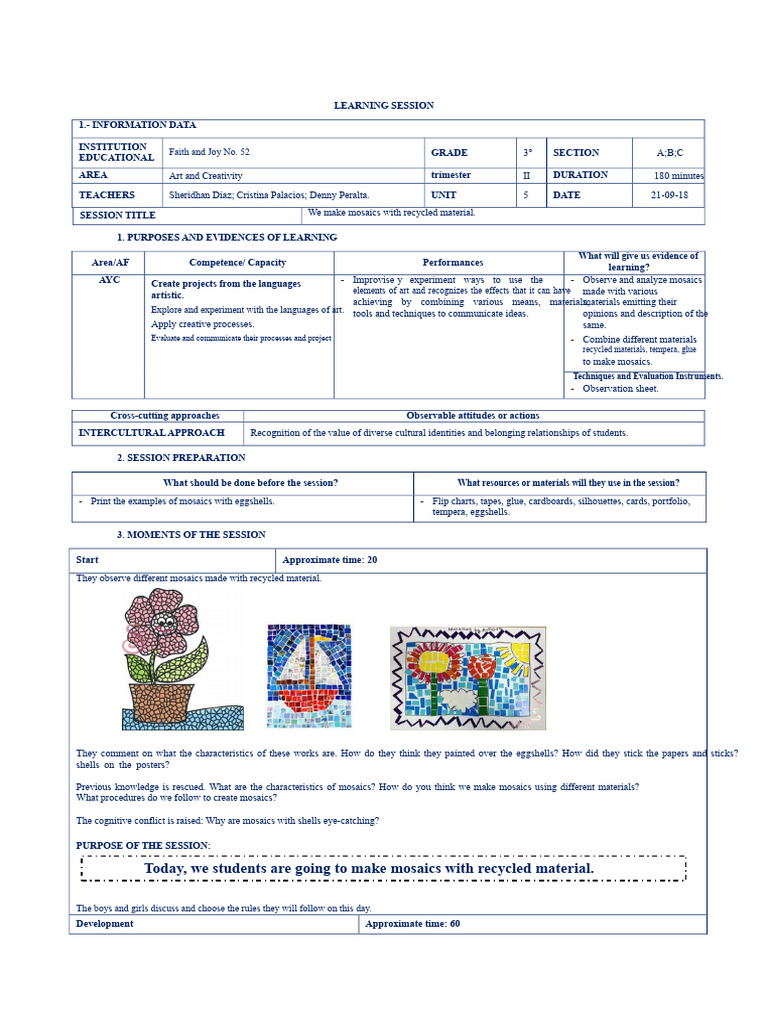 September 21, 2018 We Create Mosaics With Recycled Materials | PDF ...