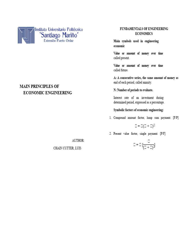 Economic Engineering Form | PDF | Net Present Value | Present Value
