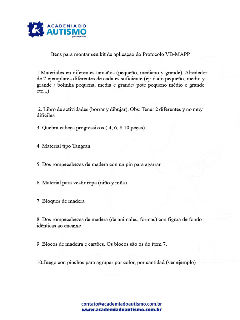 Material para aplicar VB-MAPP | PDF