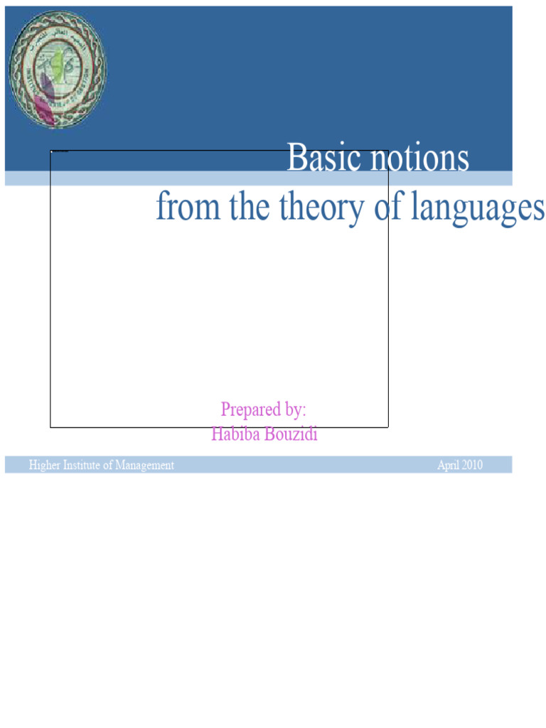 Basics of Language Theory Concepts | PDF | Automata Theory | Grammar