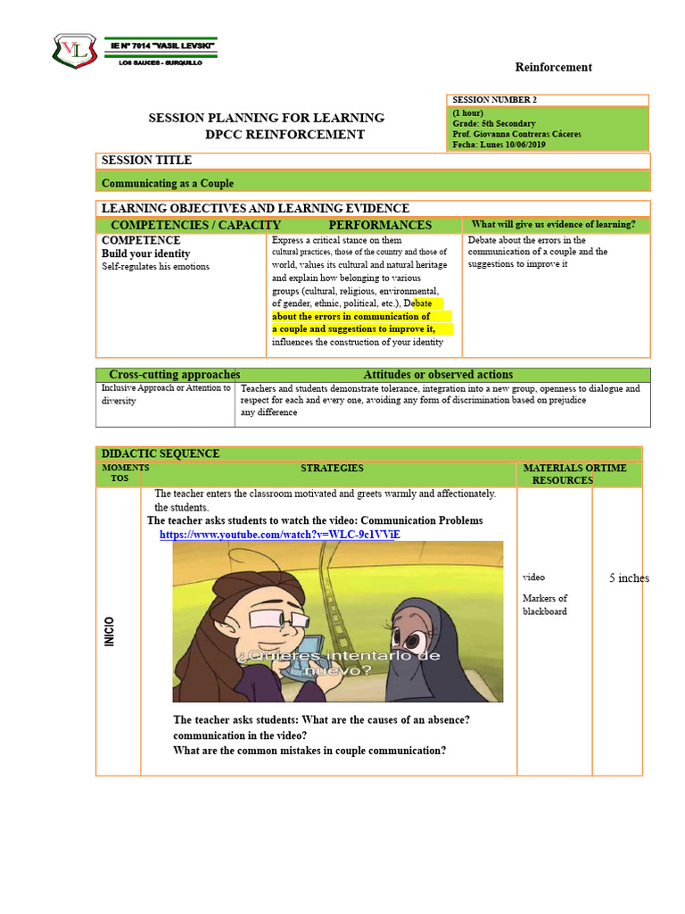 DPCC Session 5º #2 Reinforcement | PDF | Learning | Communication