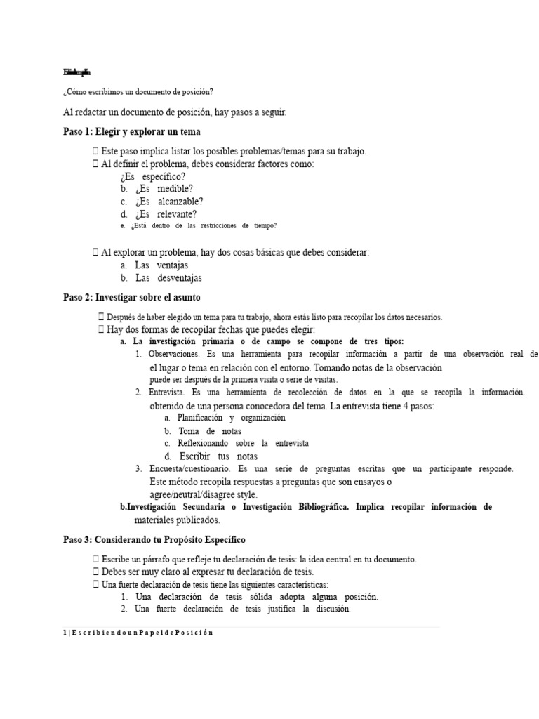 12 Redacción de un Documento de Posición | PDF | Ensayos | Falacia