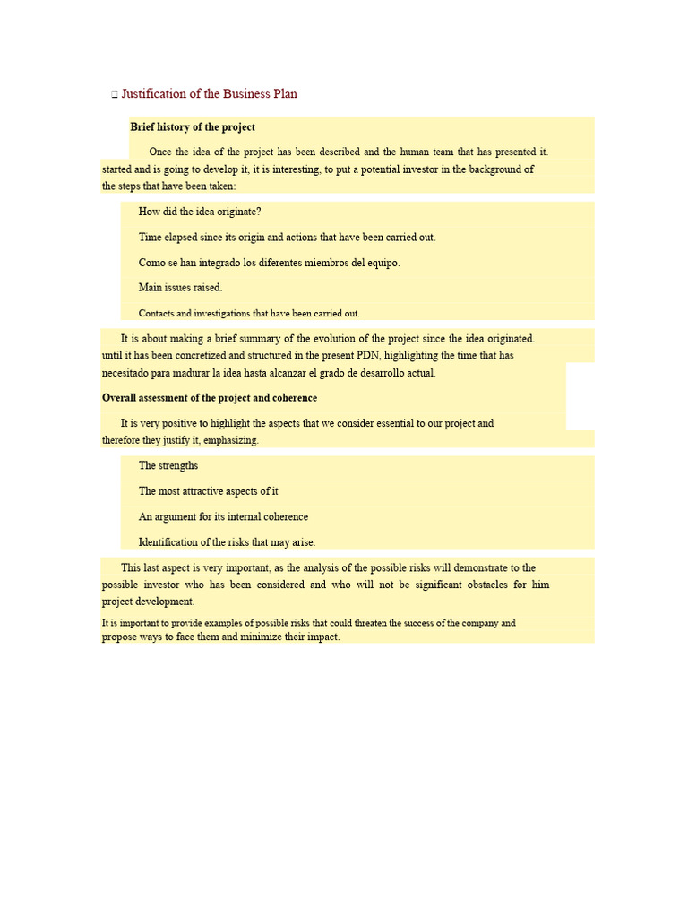 Justification of the Business Plan | PDF