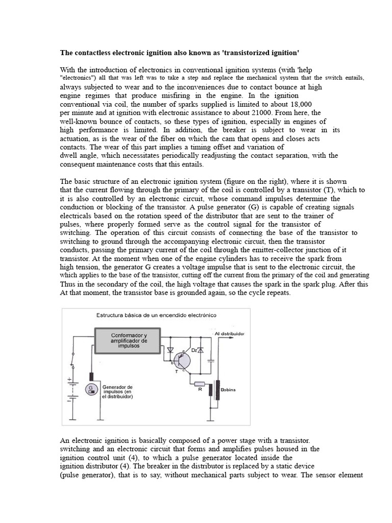 Understanding Electronic Ignition Systems | PDF | Inductor | Electric ...