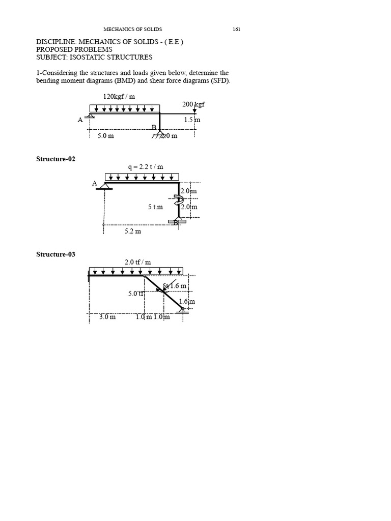 Exercises - Solid Mechanics | PDF | Beam (Structure) | Rivet