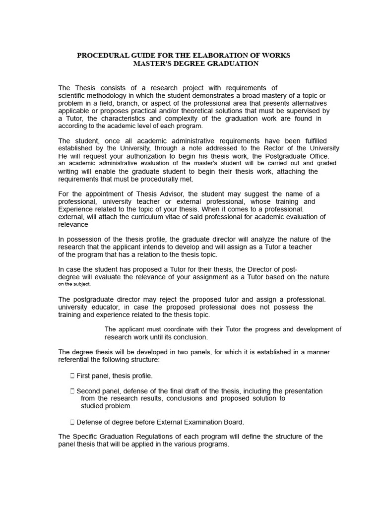 How To Create A Thesis Profile at UTB | PDF | Thesis | Methodology
