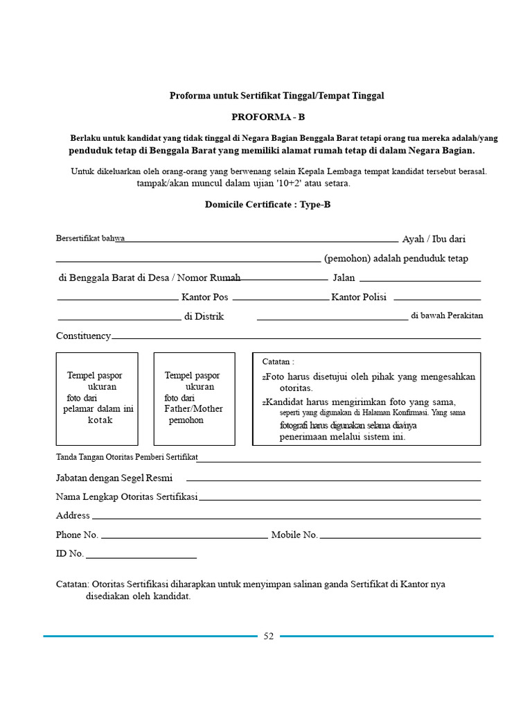 Proforma B | PDF
