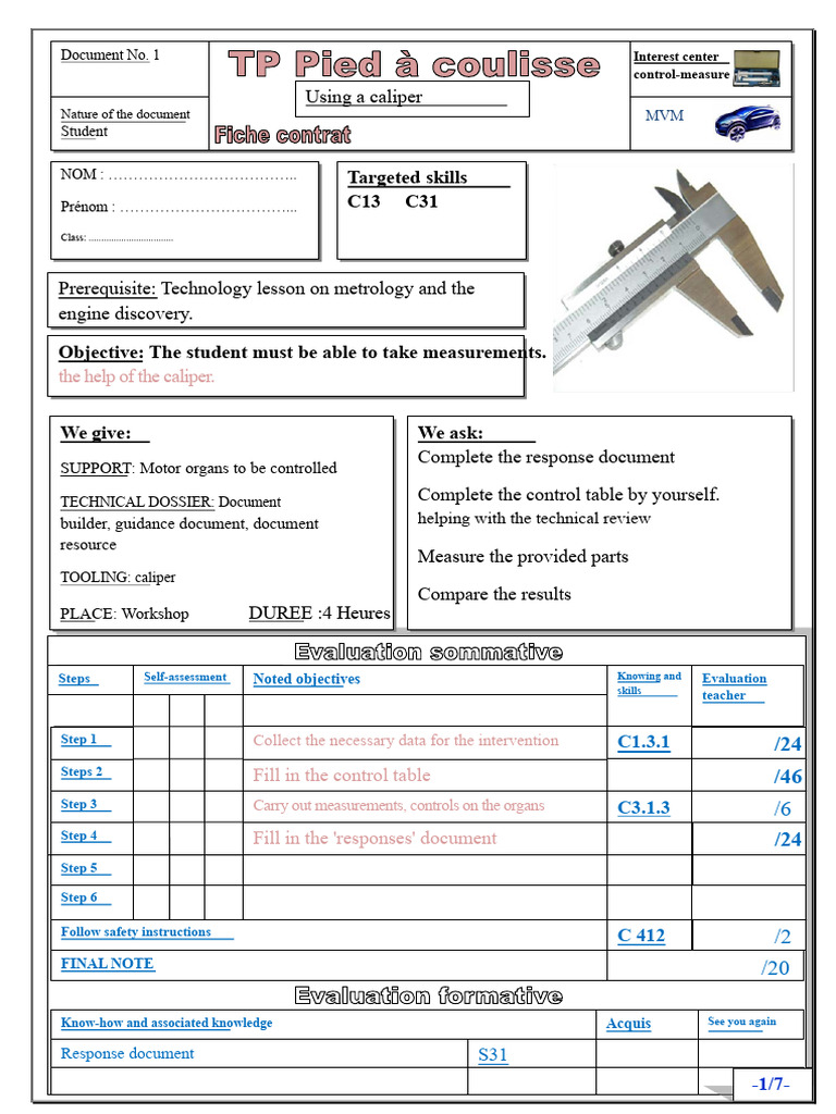 Caliper Measurement and Control Guide | PDF