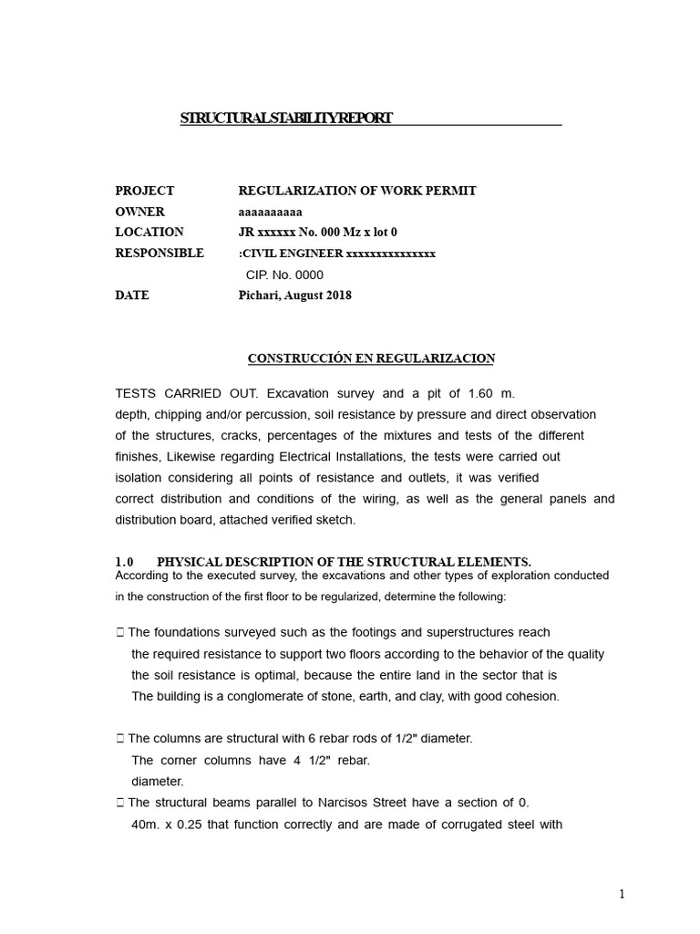Structural Stability Assessment Report | PDF | Pipe (Fluid Conveyance ...