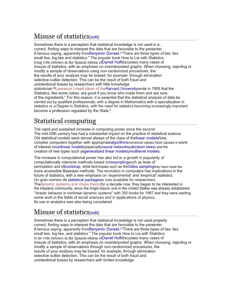 Misuse of Statistics | PDF | Statistics | Scientific Method