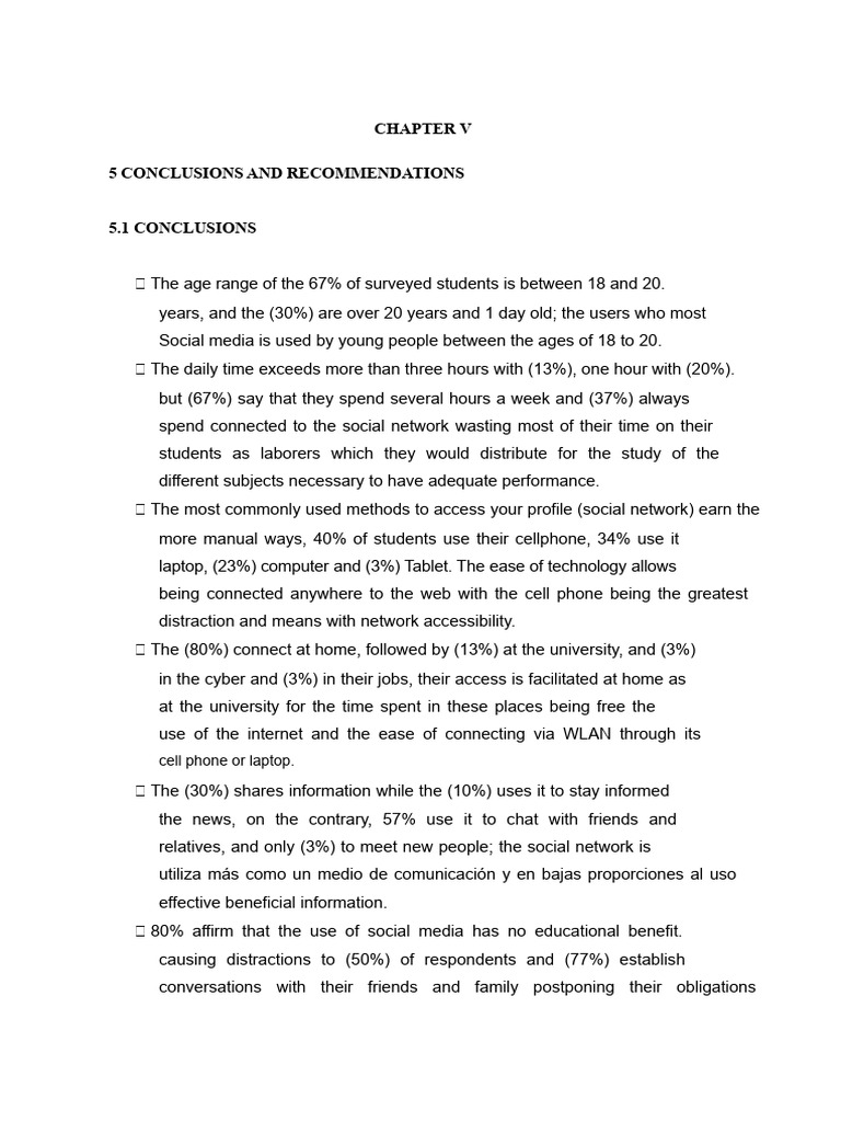 Conclusions and Recommendations Rectified | PDF | Social Network ...