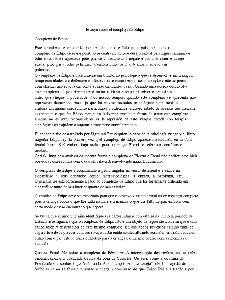 Entendendo o Complexo de Édipo | PDF | Complexo de Édipo | Psicanálise