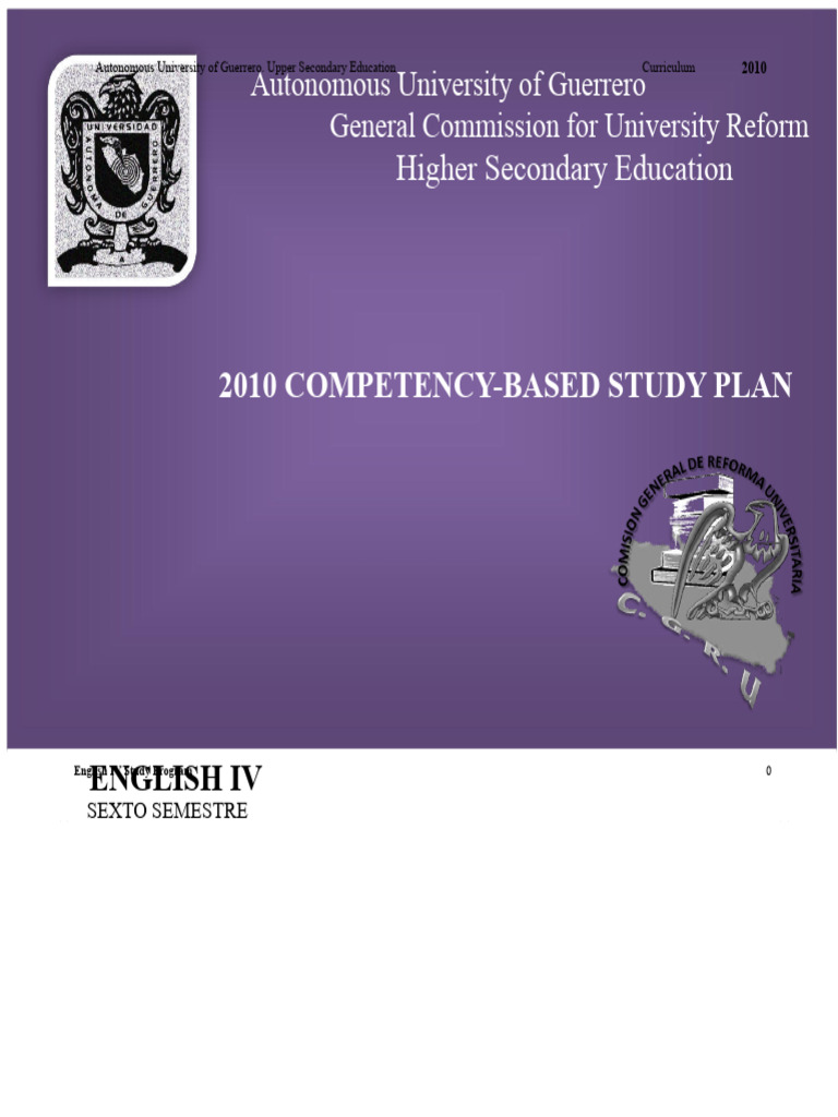 Competency-Based Study Plan 2010 English Iv Sixth Semester | PDF | Verb ...