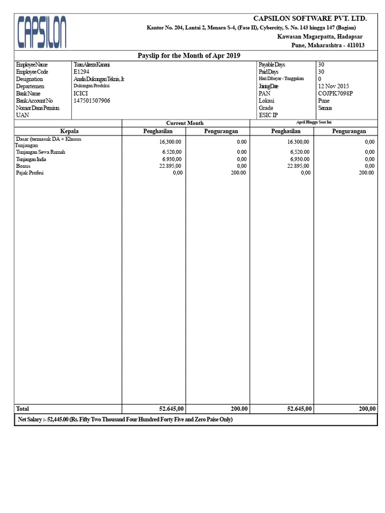 Slip gaji | PDF
