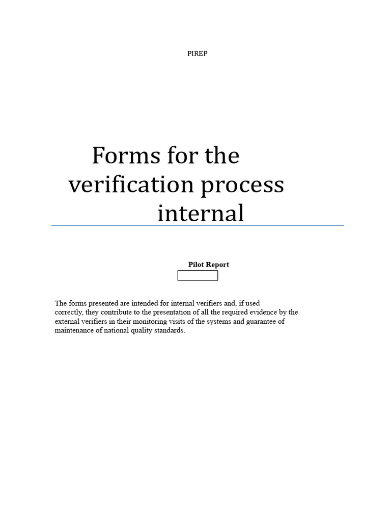 Internal Verification Process Forms | PDF | Audit | Verification And ...