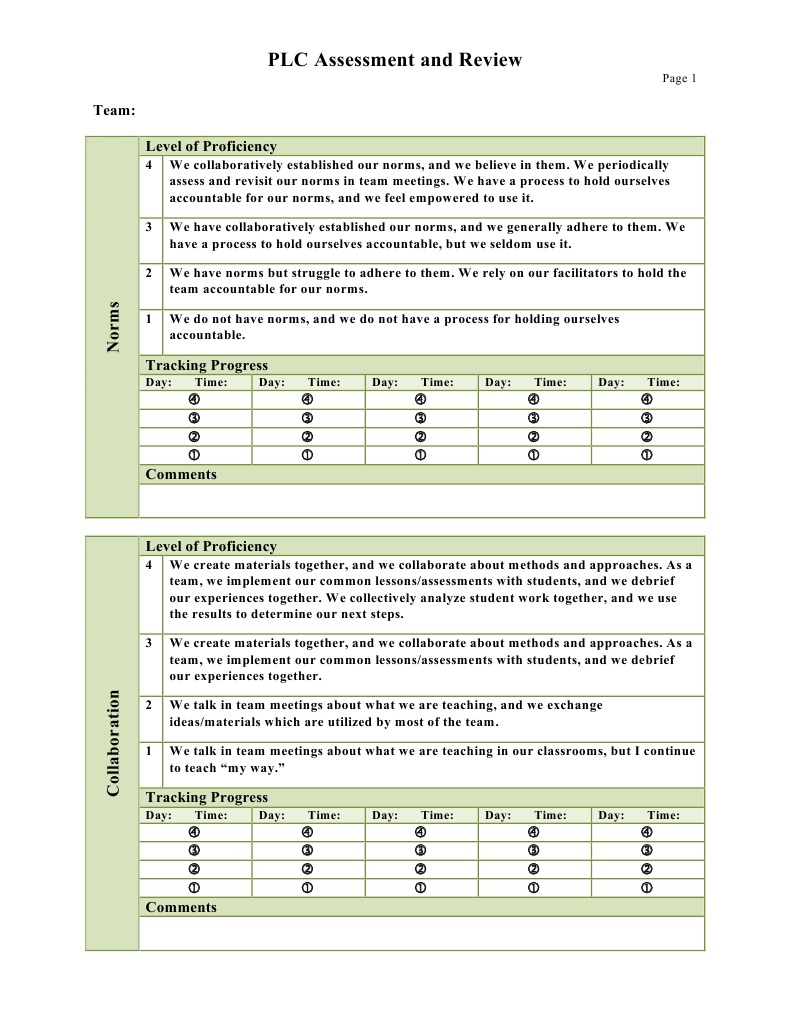 PLC Assessment - Revised | PDF | Educational Assessment | Sharing