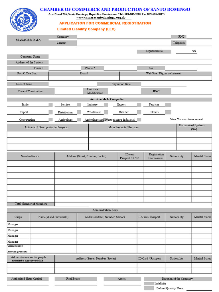Commercial Registry Application | PDF | Identity Document | Business