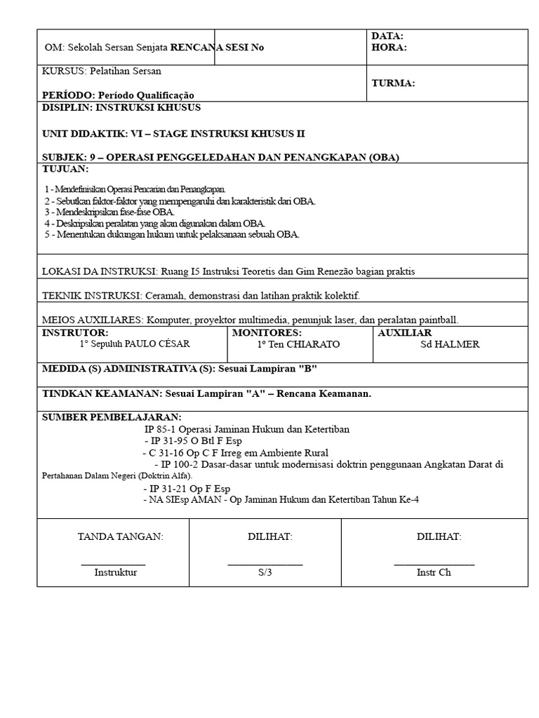 Rencana Sesi OBA-SIESP | PDF