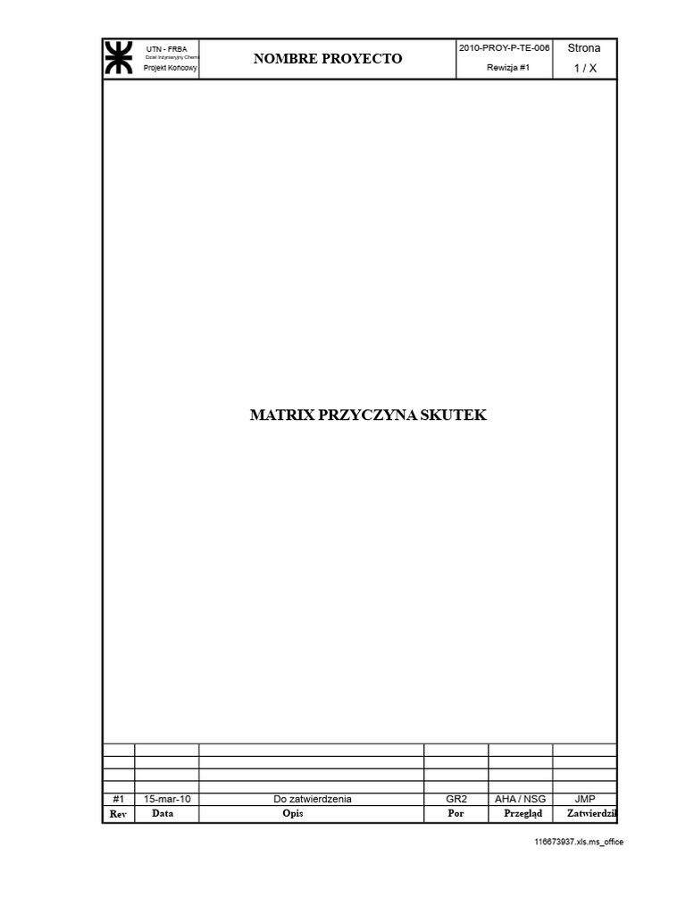 Przykład Macierzy Przyczyna-Skutek | PDF