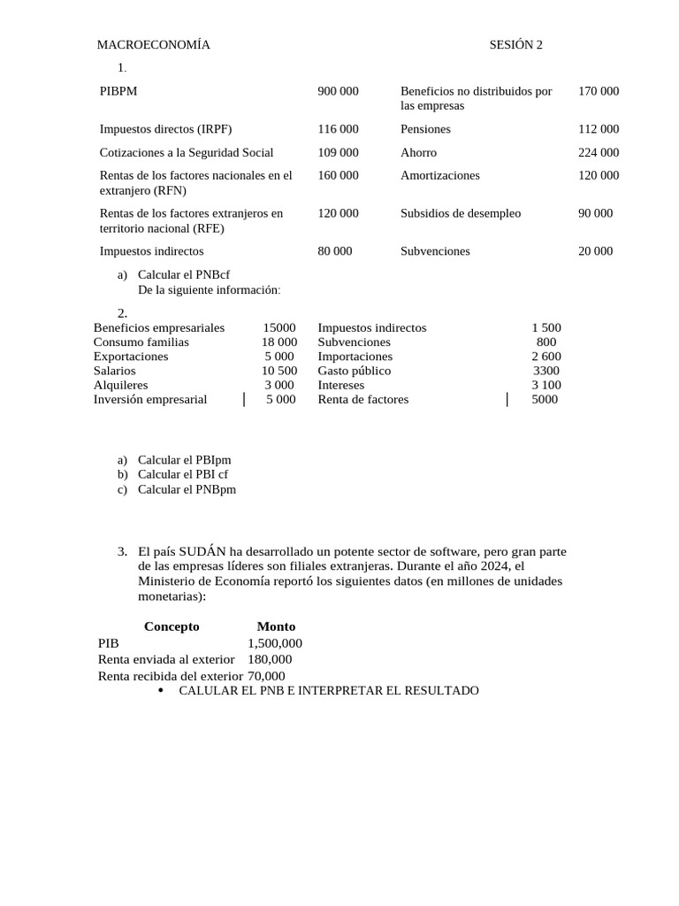 Trabajo PNB | PDF | Producto Interno Bruto | Subvención