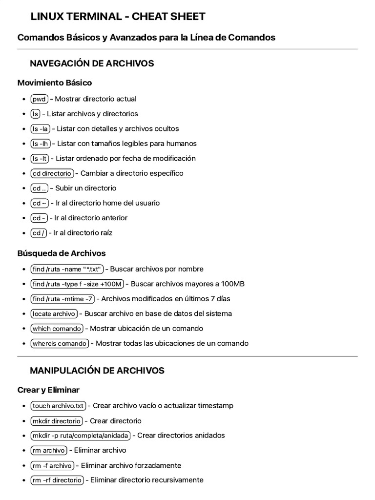 Linux Terminal Cheat Sheet PDF Ready a82ec5a3 Ac13 452f 955b 8789d1831203 | PDF | Archivo de ...