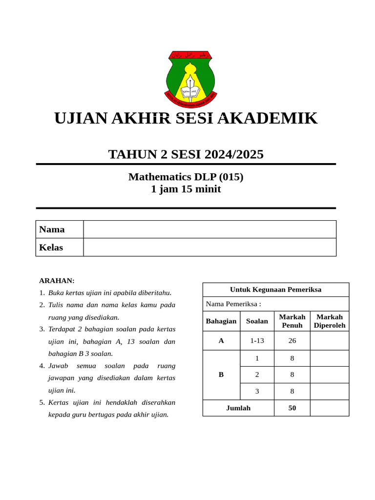 Mathematics Year 2 2024 Terbaru | PDF | Discrete Mathematics | Number ...