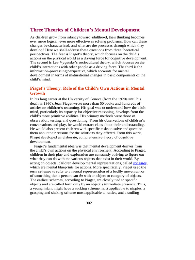 Three Theories of Children's Mental Development | PDF
