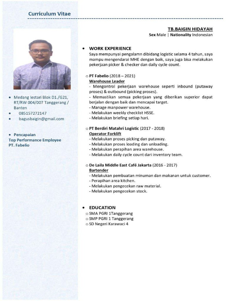 CV Bagus | PDF