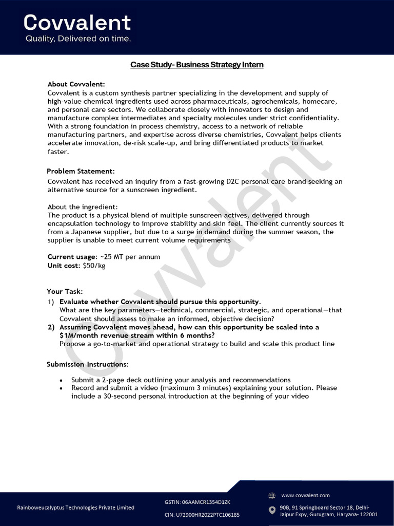 Case Study-Business Strategy Intern | PDF | Business