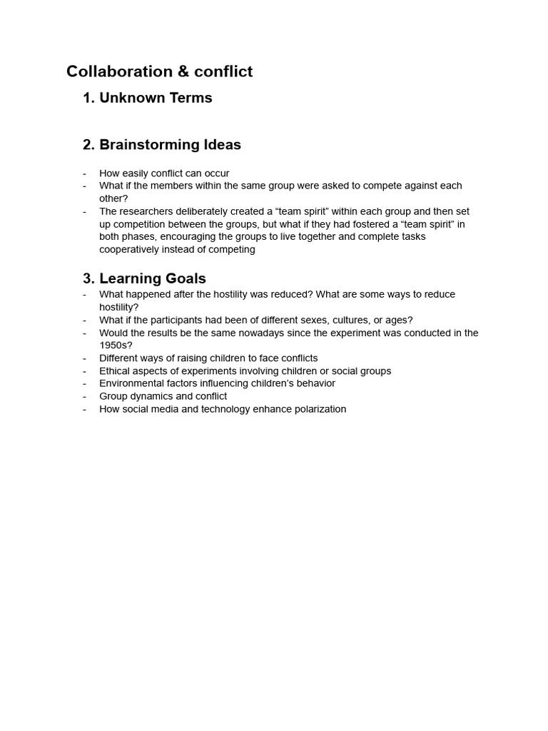 Understanding Collaboration and Conflict | PDF