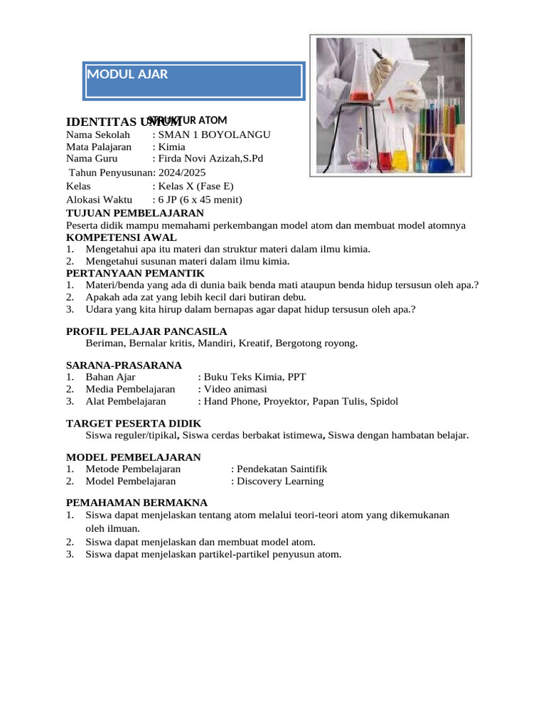 Modul Model Atom Edit | PDF