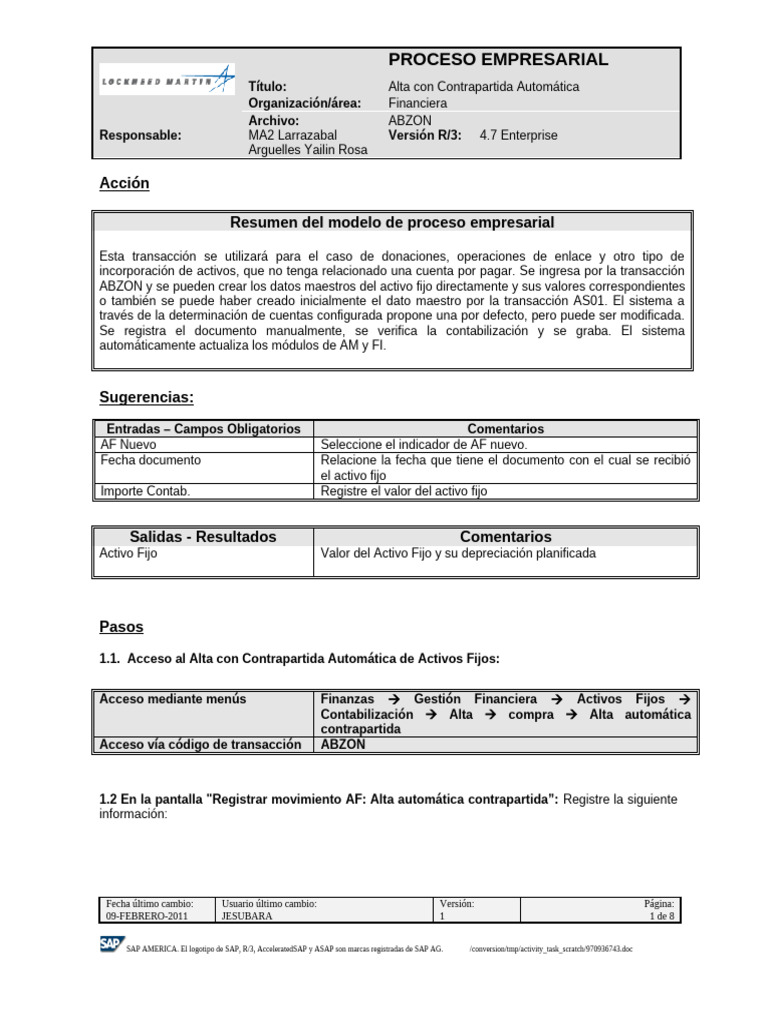 ABZON Alta Con Contrapartida Automática Por Donacion V 6.0 | PDF ...