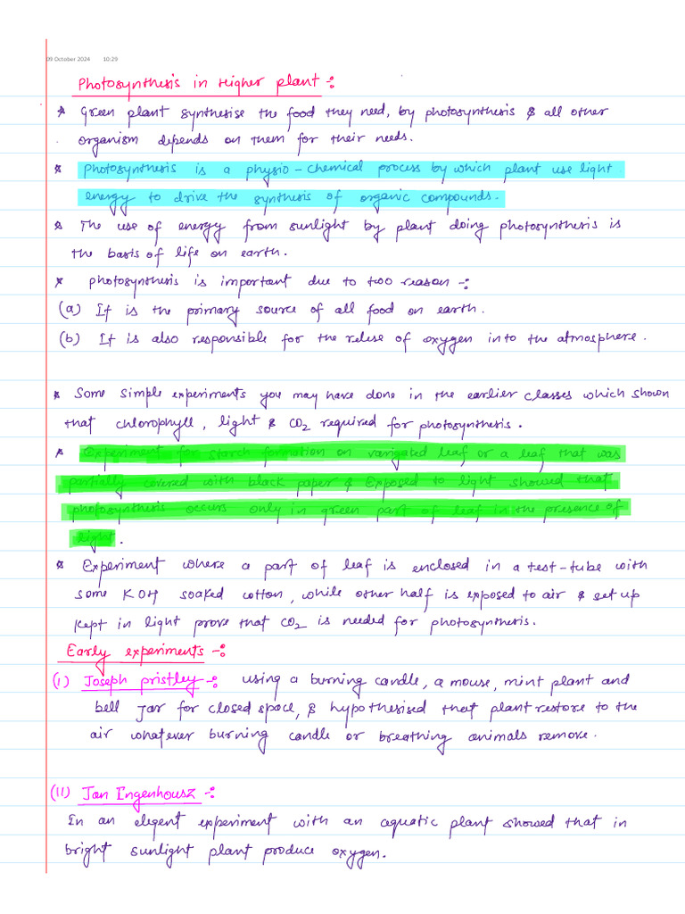 Chapter 8 Photosynthesis in Higher Plant | PDF