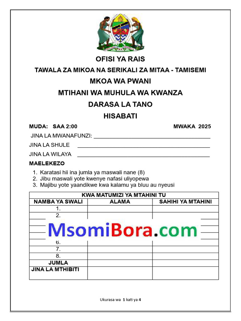 Hisabati DRS V | PDF