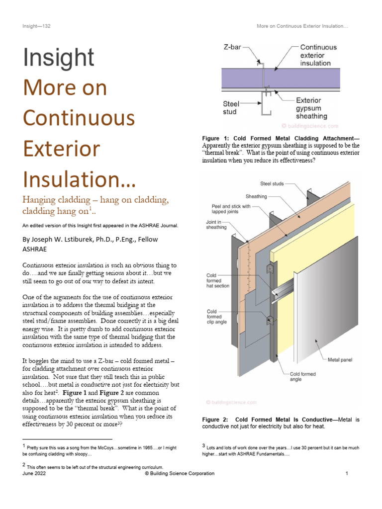 Bsi-132 More On Continuous Exterior Insulation 0 | PDF | Building ...