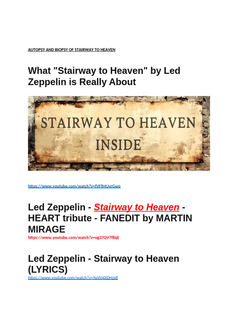Autopsy and Biopsy of Stairway To Heaven | PDF