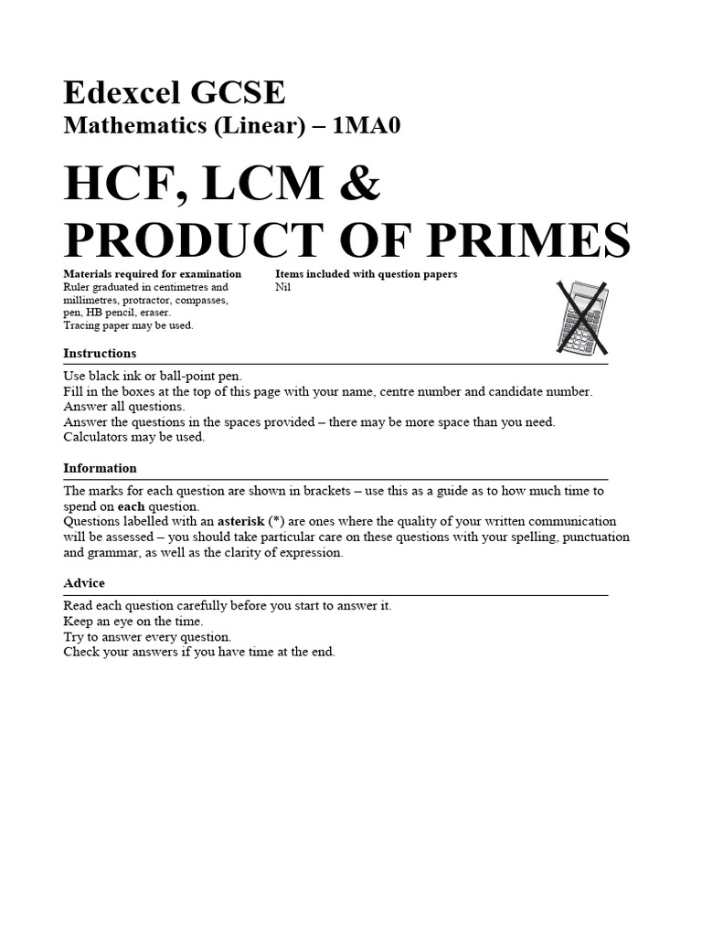 52 HCF LCM Product of Primes | PDF | Elementary Mathematics | Mathematics