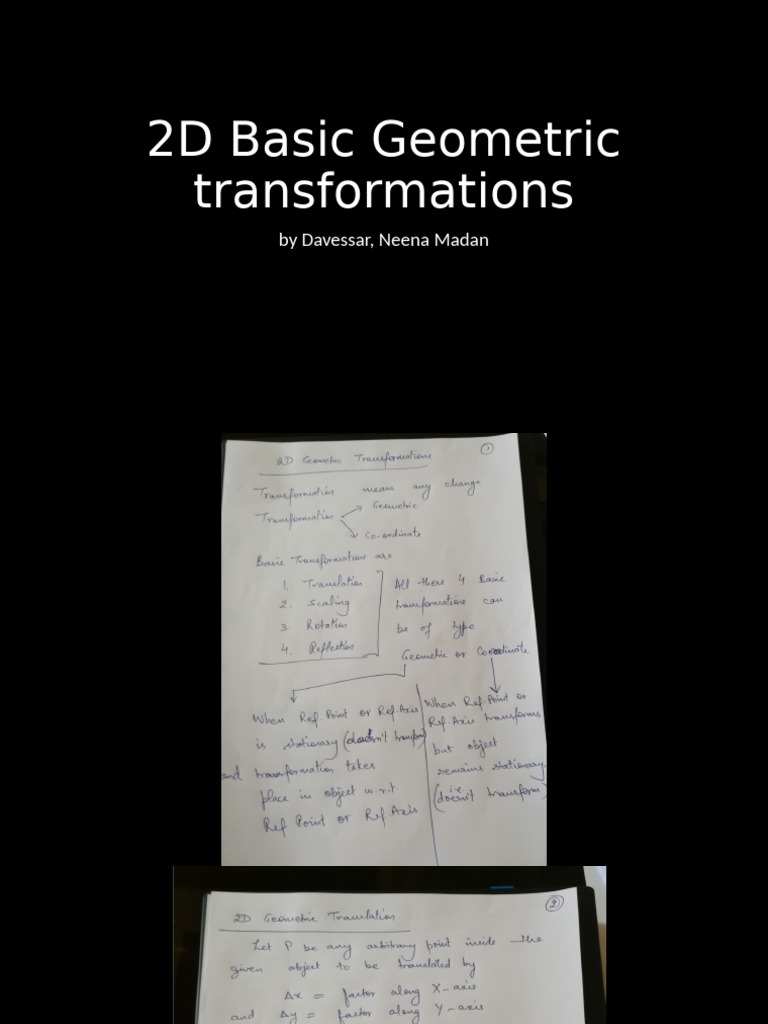 2D Basic Geometric Transformations | PDF