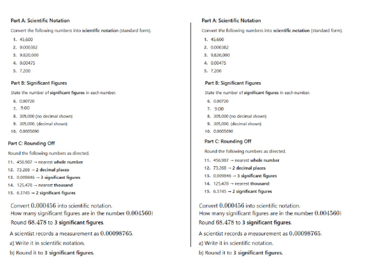 Quiz #2 Scientific Notation Rounding Off | PDF