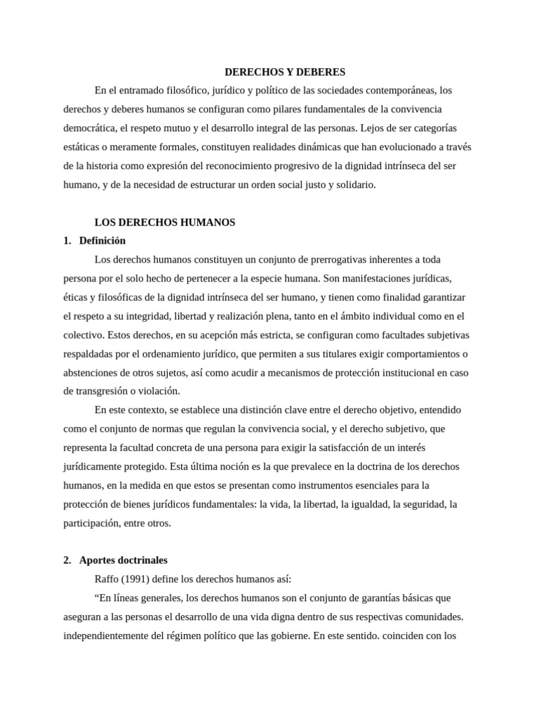 Derechos y Deberes Humanos | PDF | Derechos humanos | Derechos