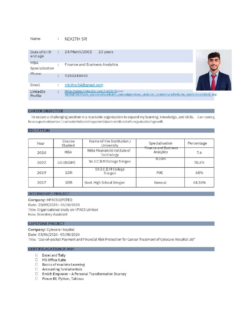 Nikith SR resume 2.pdf_20250728_112935_0000 | PDF