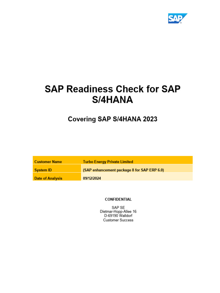 SAP Readiness Check For SAP S4HANA Conversion | PDF | Computing | Sap Se
