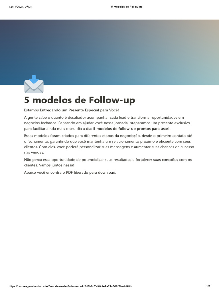 5 Modelos de Follow-up | PDF