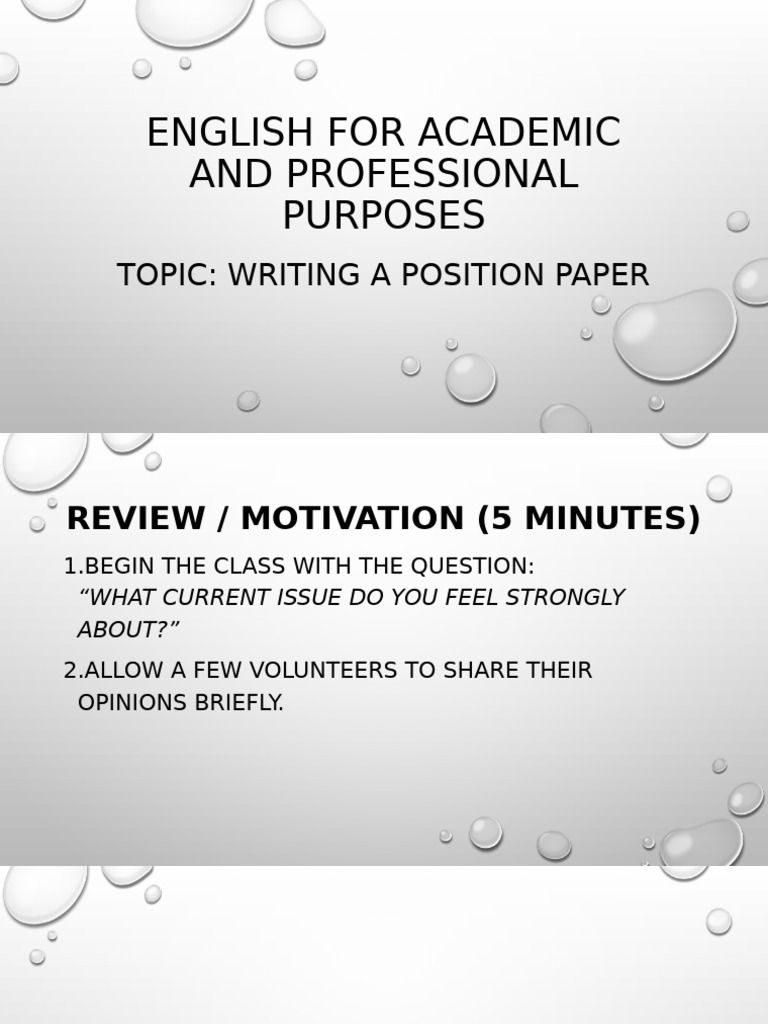 Writing an Effective Position Paper | PDF