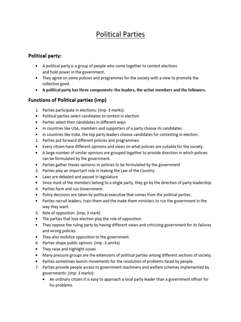 Understanding Political Parties and Systems | PDF | Political Parties ...
