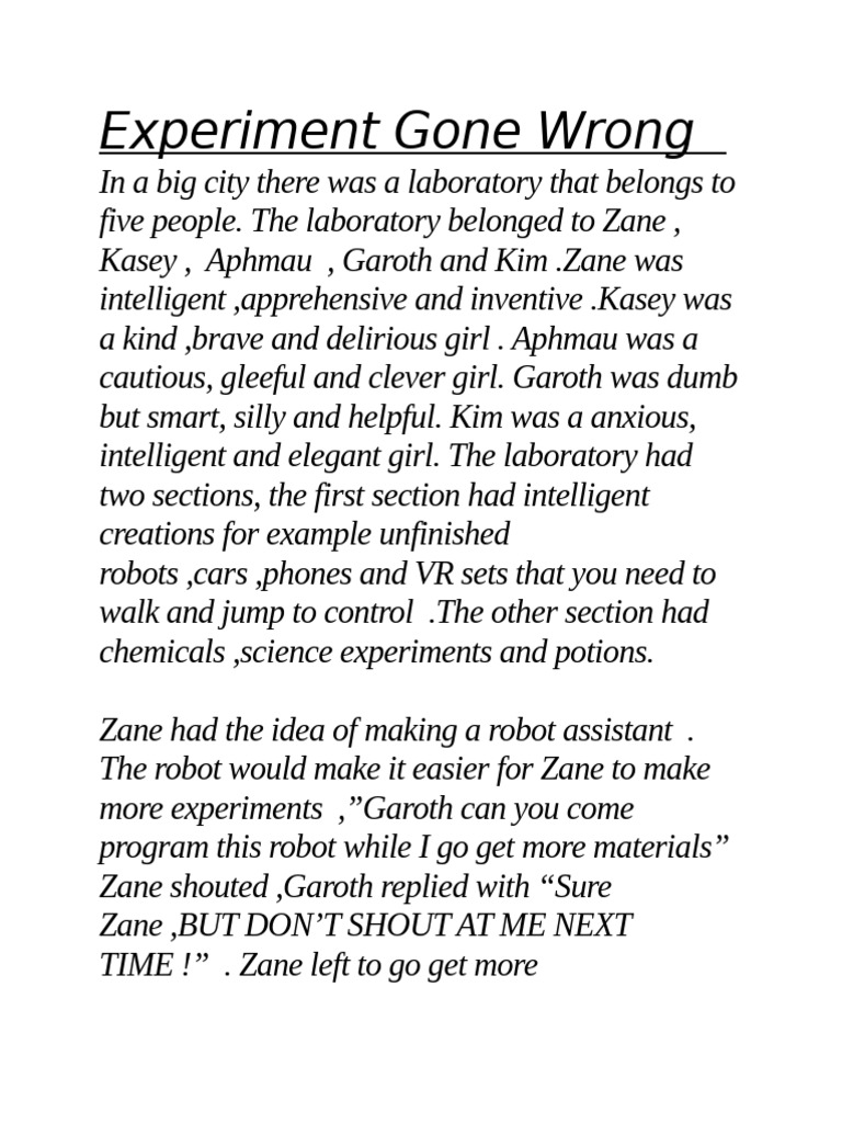 Experiment Gone Wrong in A Big City There Was A Laboratory That Belongs ...