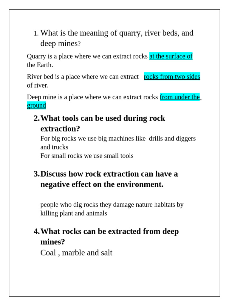 What is the Meaning of Quarry | PDF