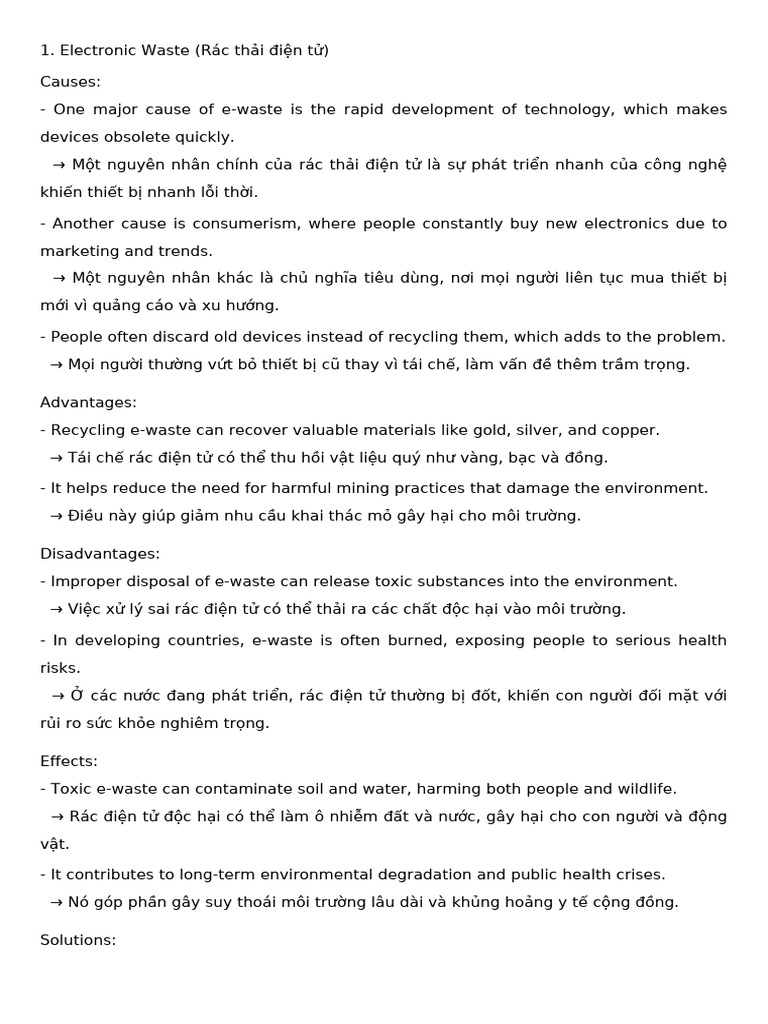 Environment Essay Sentences en VI | PDF