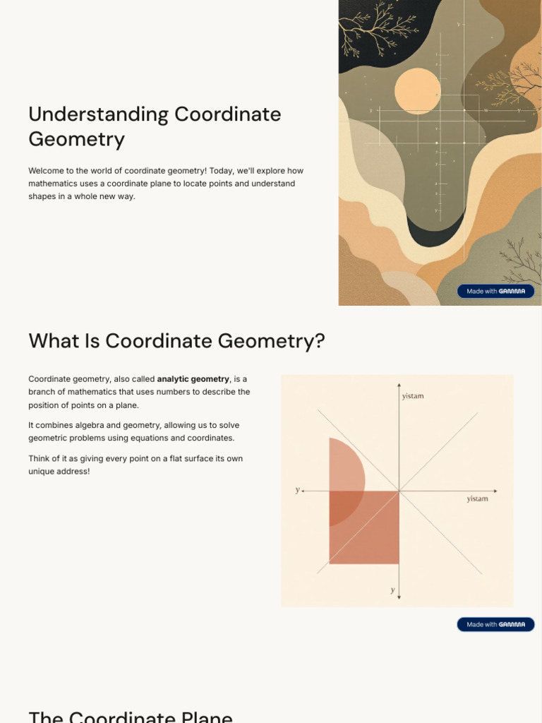 Coordinate Geometry Basics Explained | PDF | Cartesian Coordinate ...
