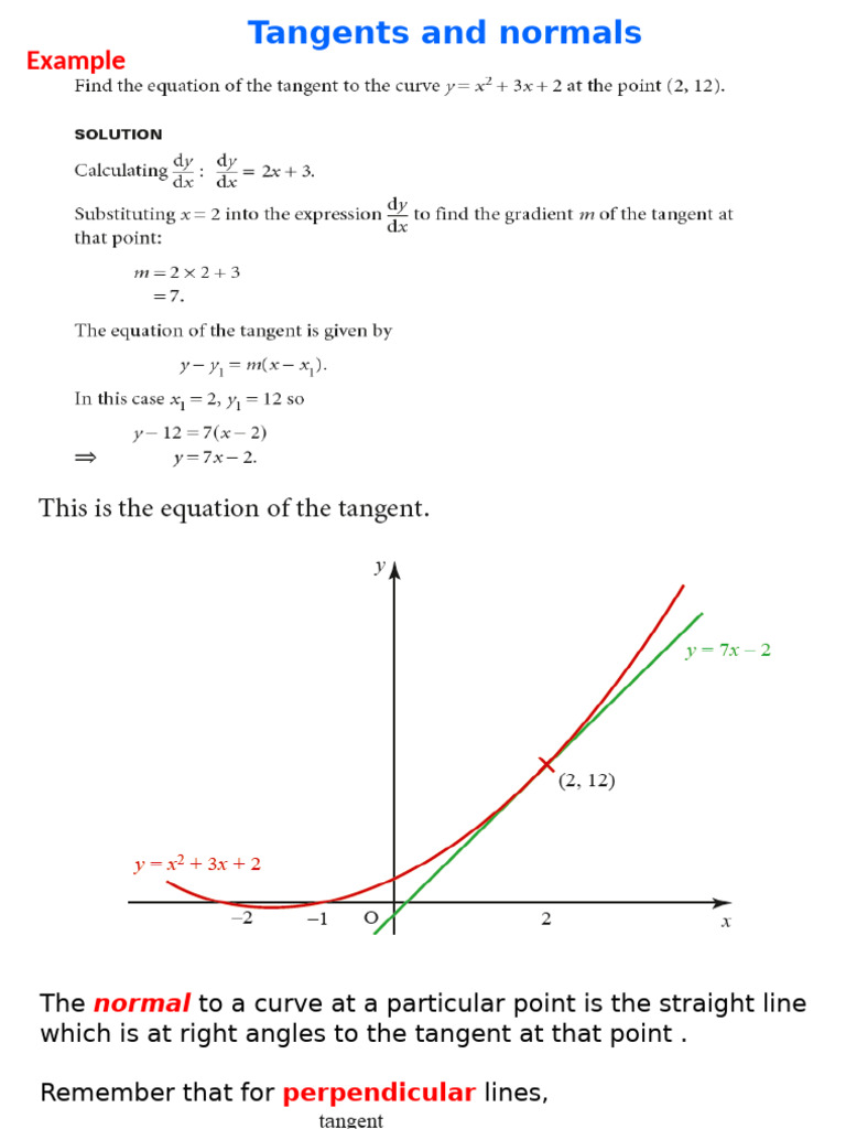 Tangents and Normals | PDF